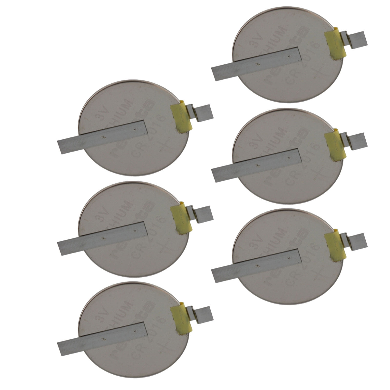 6x CR2016-MFR-SM 3V Lithium Coin Battery 2 PIN HORZ for SMT PCB Clocks ...