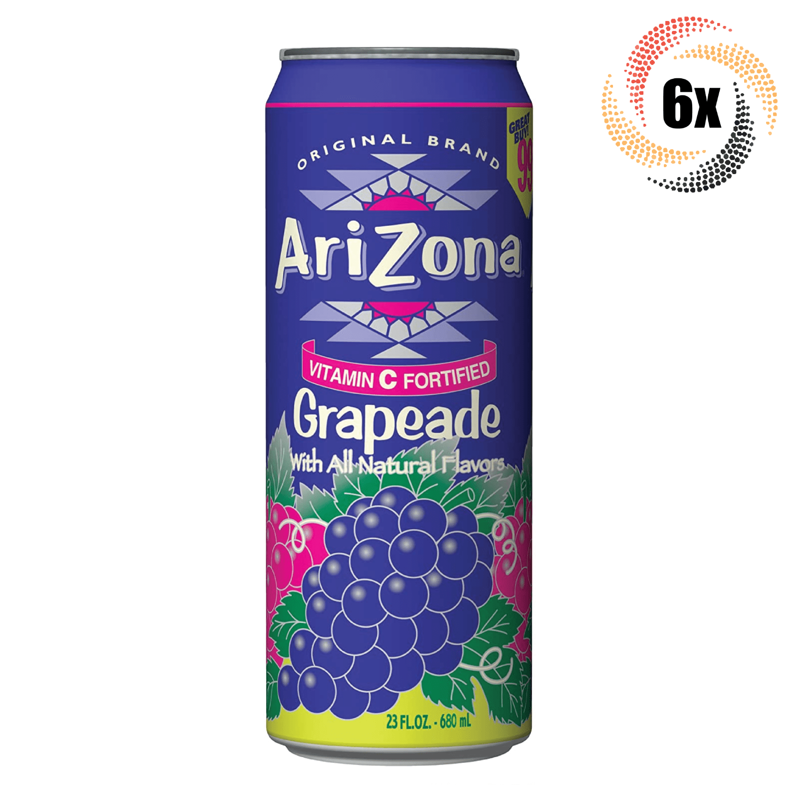 6x Cans Arizona Grapeade All Natural Grape Flavors 23oz ( Fast Free ...