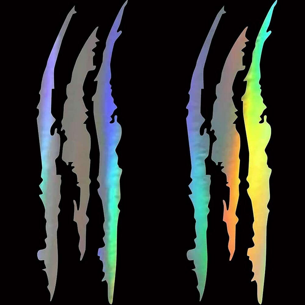 6x Car Stickers Reflective Monster Claw Marks Scratch Stripe Marks ...
