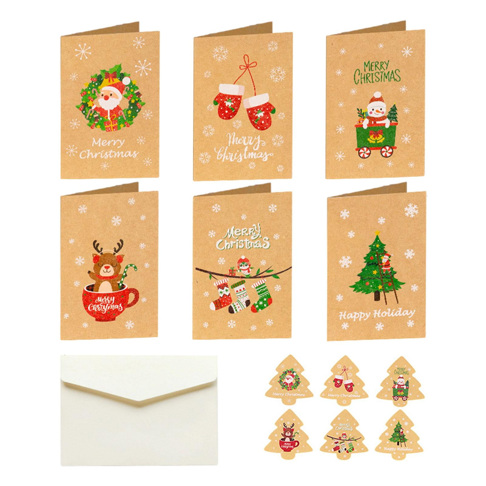6x Christmas Cards Greeting Cards Warm Festival Wishes Postcard Holiday ...
