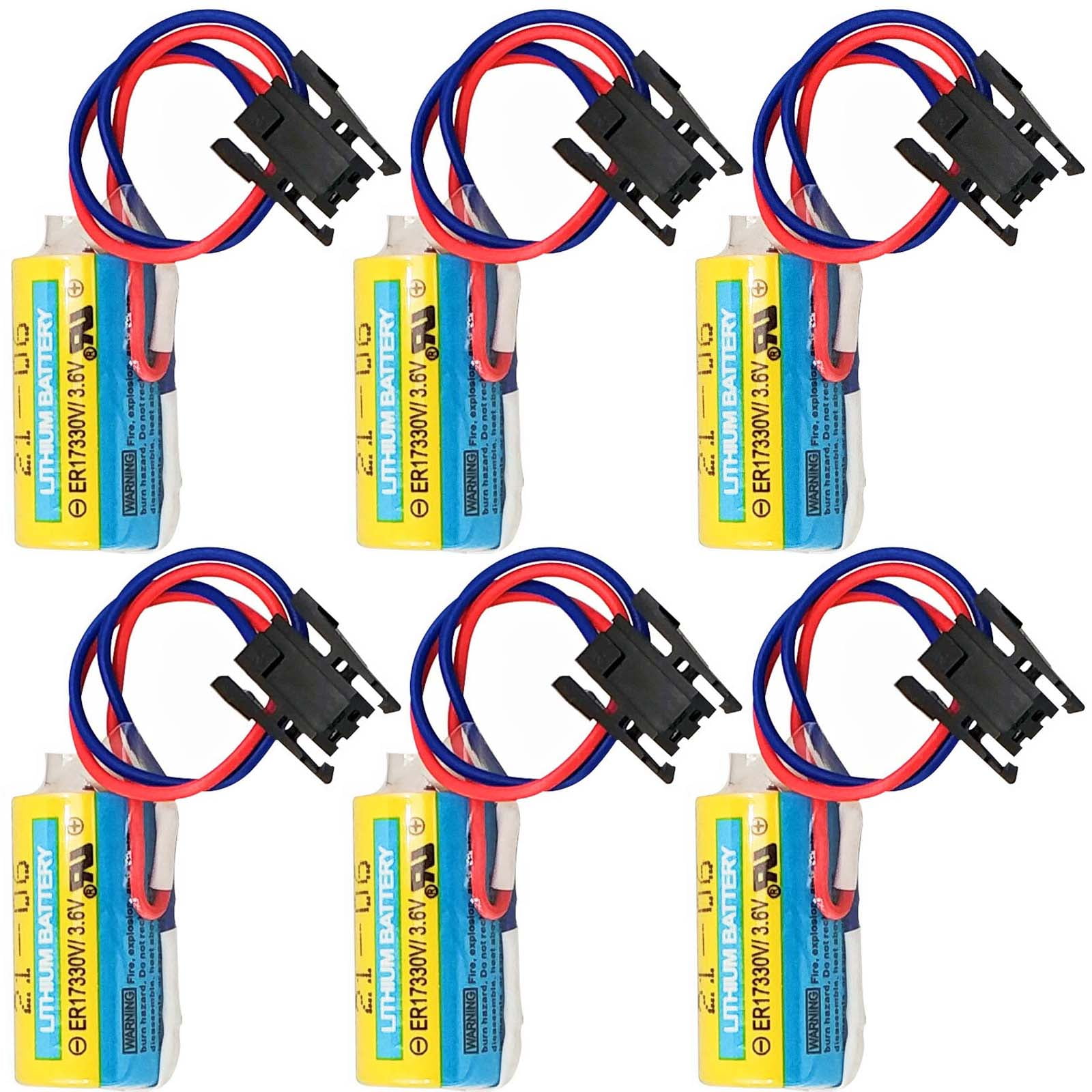 6x ER17330V/3.6V MR-BAT battery for Mitsubishi A6BAT PLC Battery for FANUC CNC System Power ...