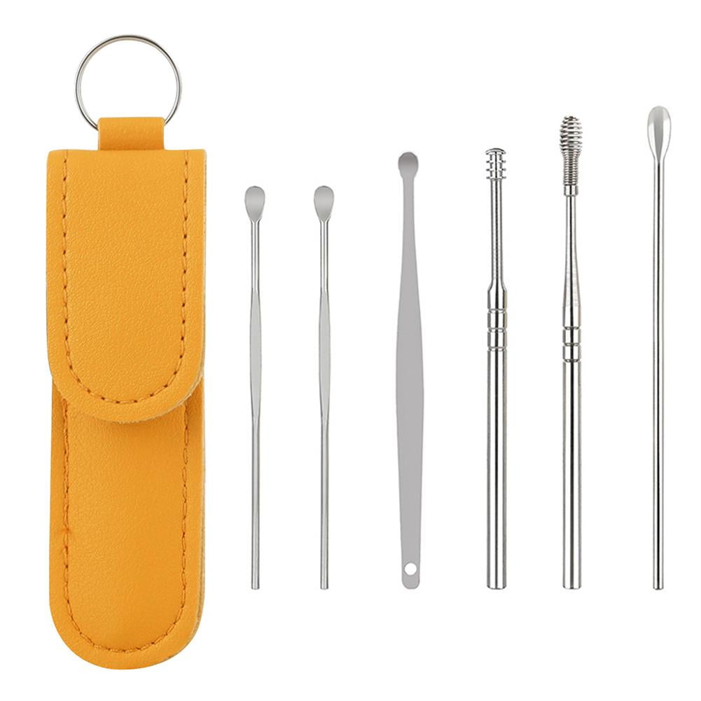 6x Ear Pi Cleaning Set Tool Spoon Ear Wax Remover Cleaner Curette Kit0 ...
