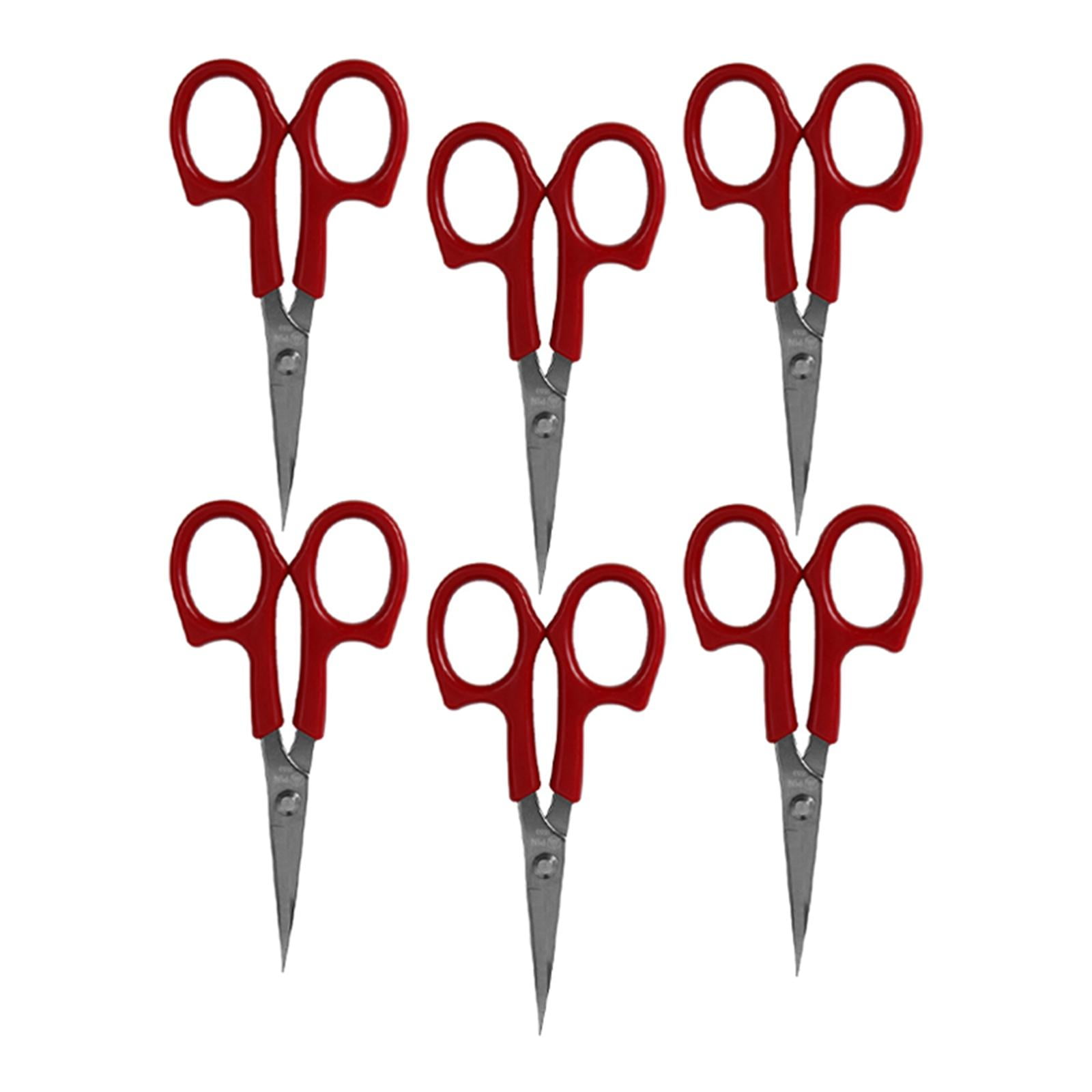 6x Embroidery Scissors Set Sharp Curved Tip Stainless Sewing Scissors ...