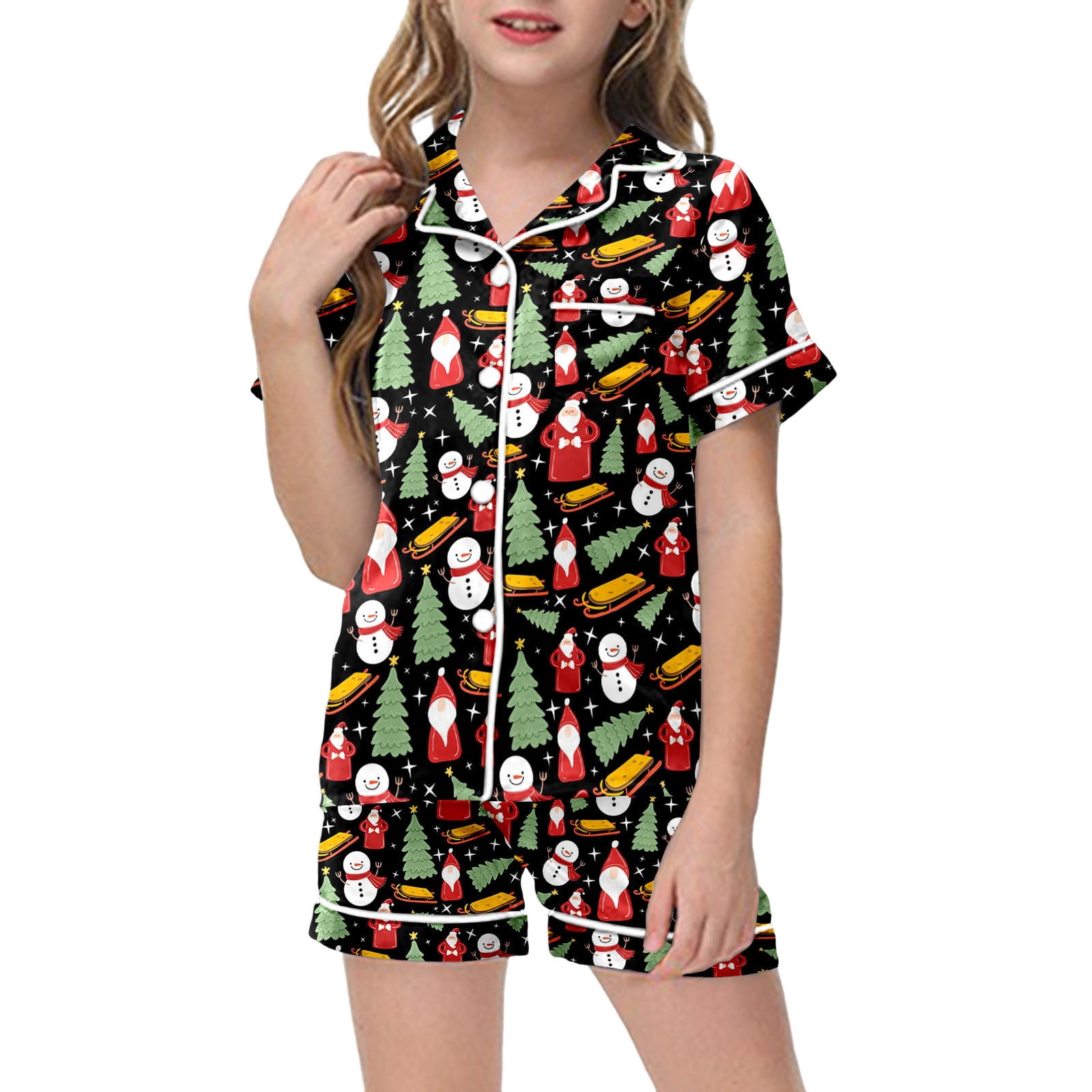 6x Fall Pajamas Girls Fashion Preppy Comfortable Buffalo Plaid Button ...