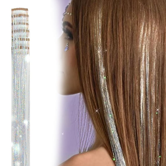 6x Hair Tinsel Clip Glitter Tinsel Extensions,Party Festival Fairy Hair ...