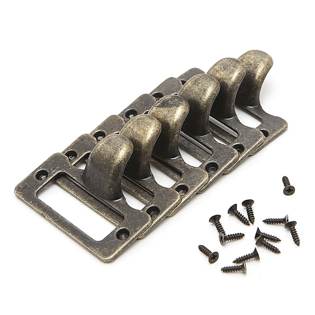 6x Handle File Name Card Cabinet Label Holder Antique Brass Drawer Pull ...
