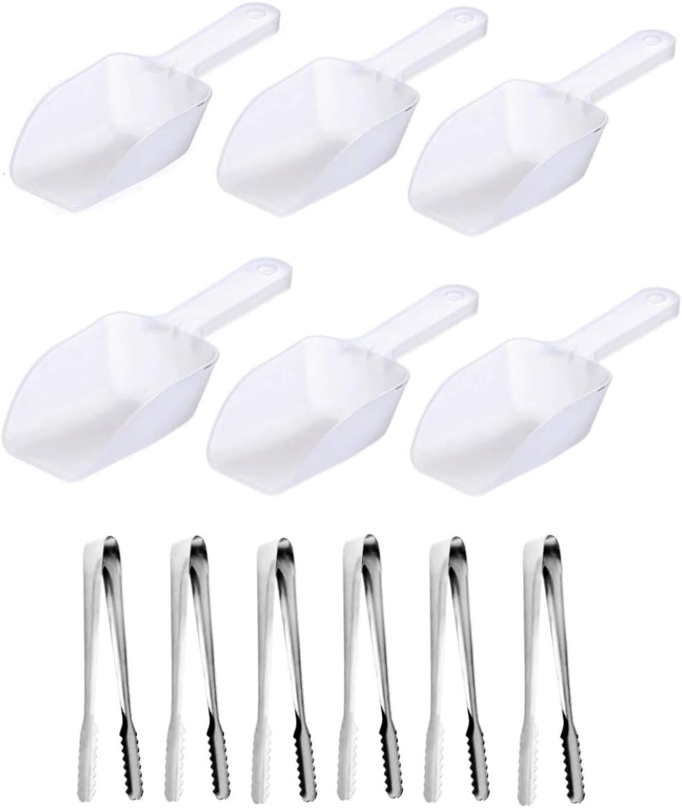 6x Ice Scoops Sweet Scoops + 6x Candy Tongs for Wedding Birthday ...
