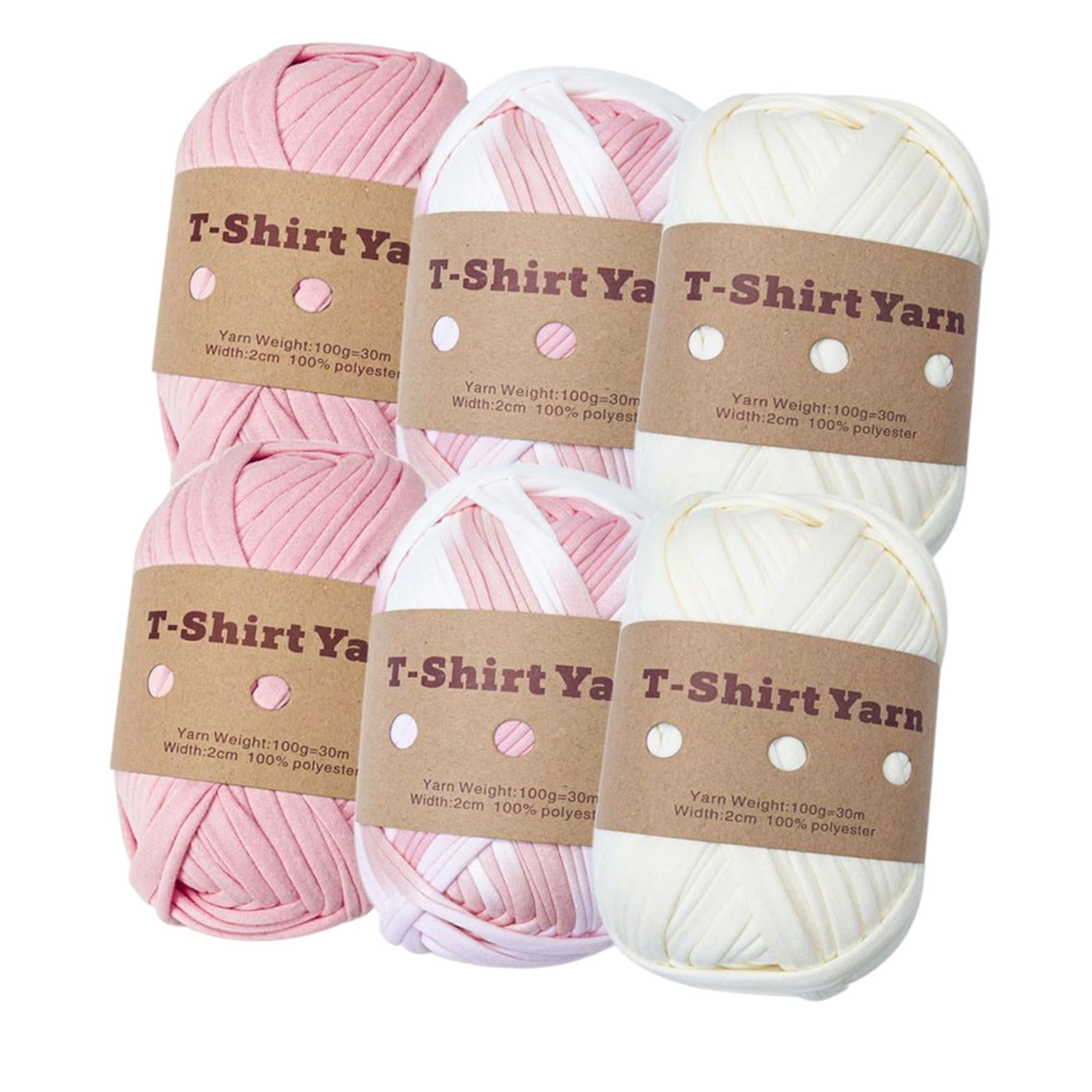 6x Knitting Yarn Fabric Cloth Spaghetti Yarn Polyester Hand Knit ...