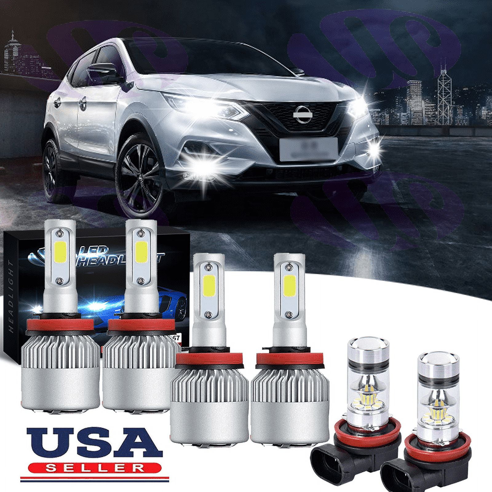 6x LED COB High/Low Beam + Fog 6K Bulb For Nissan Pathfinder 2015 2016 ...