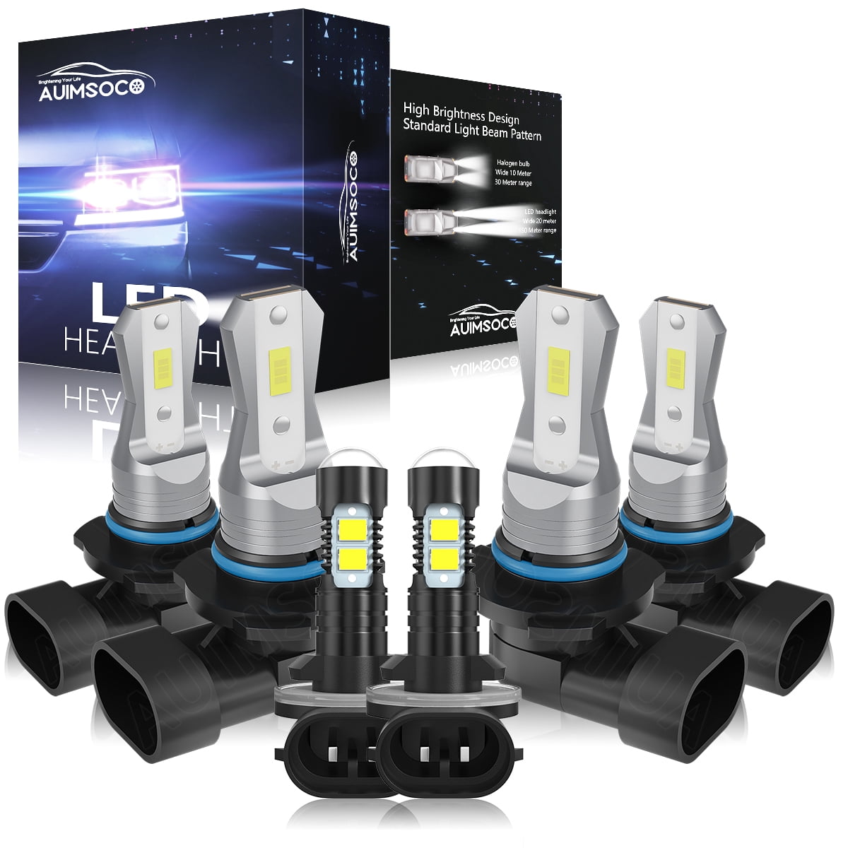 6x LED Headlight & Fog Light Combo For Chevrolet C3500 1999 2000 2001 ...