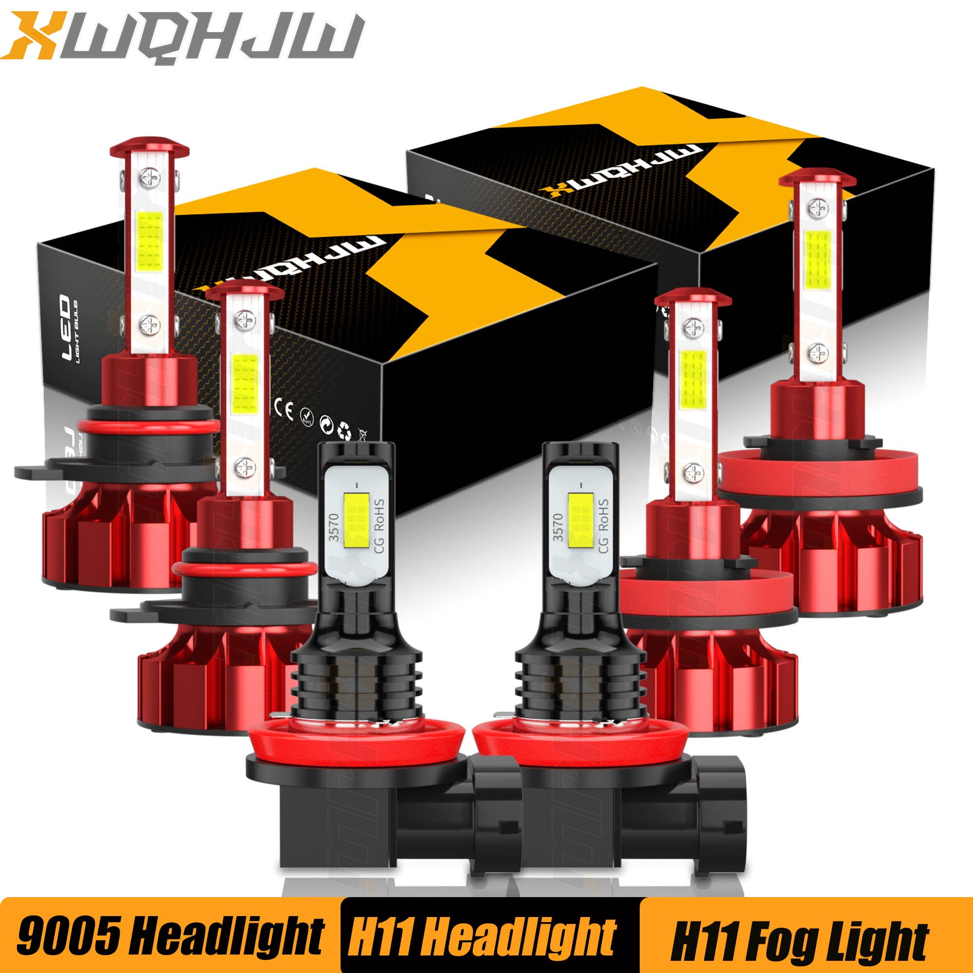 6x LED Headlight High Low Beam + Fog Light Bulbs For Chrysler Pacifica ...