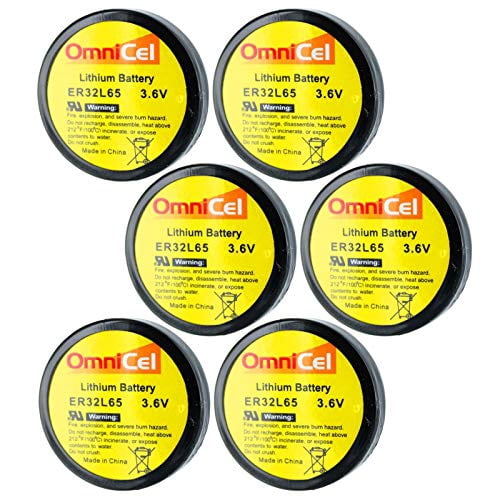 6x OmniCel ER32L65 3.6V 1Ah Size 1/10D Lithium Battery with Nickel Pins ...