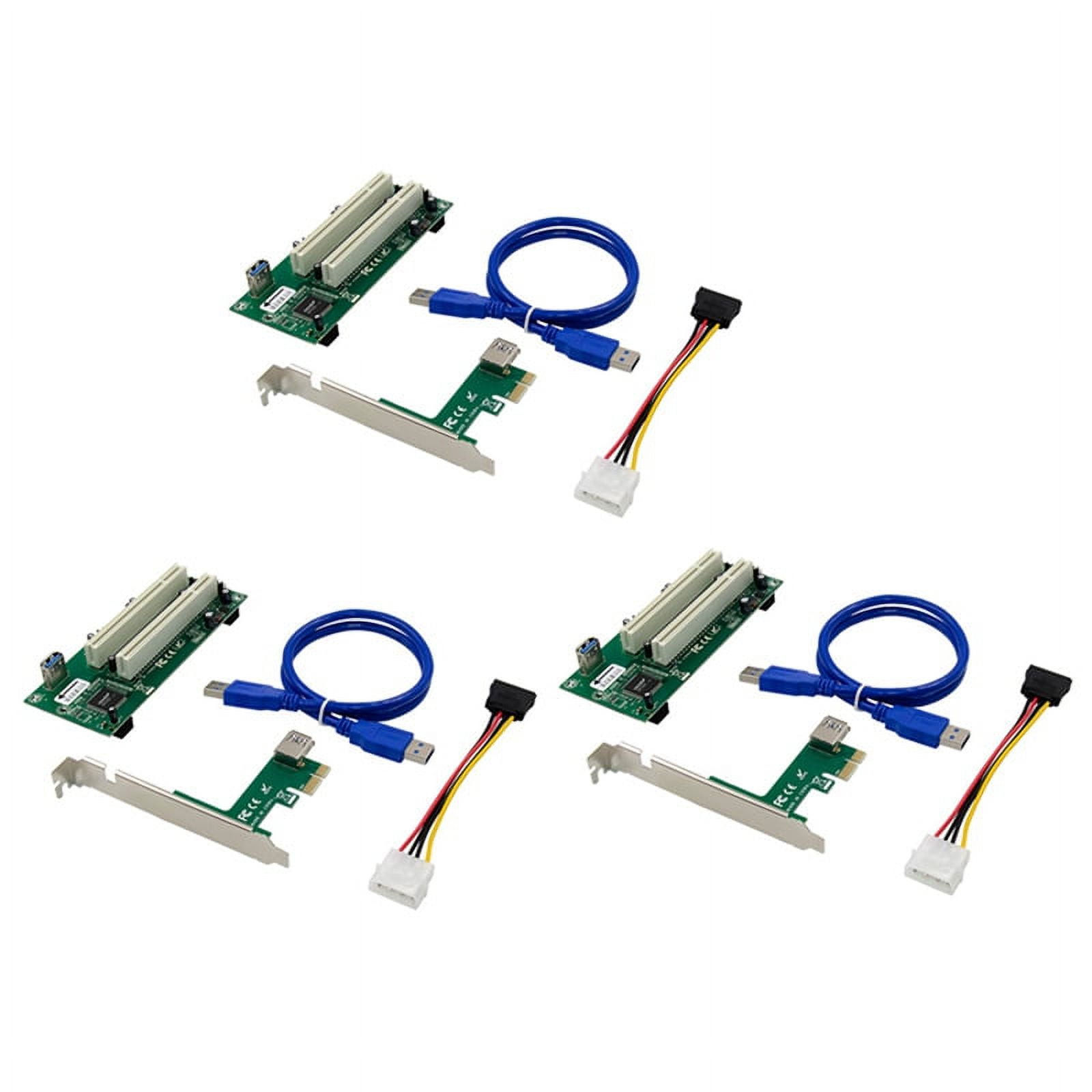 6x PCI Express to Dual PCI Adapter Card PCIe X1 to Router Tow 2 PCI Slot Riser Card 2.5Gbps ...