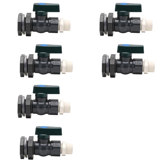 6x PVC Faucet Kit 3/4 Inch Rain Valve with Bulkhead Connector Hose ...