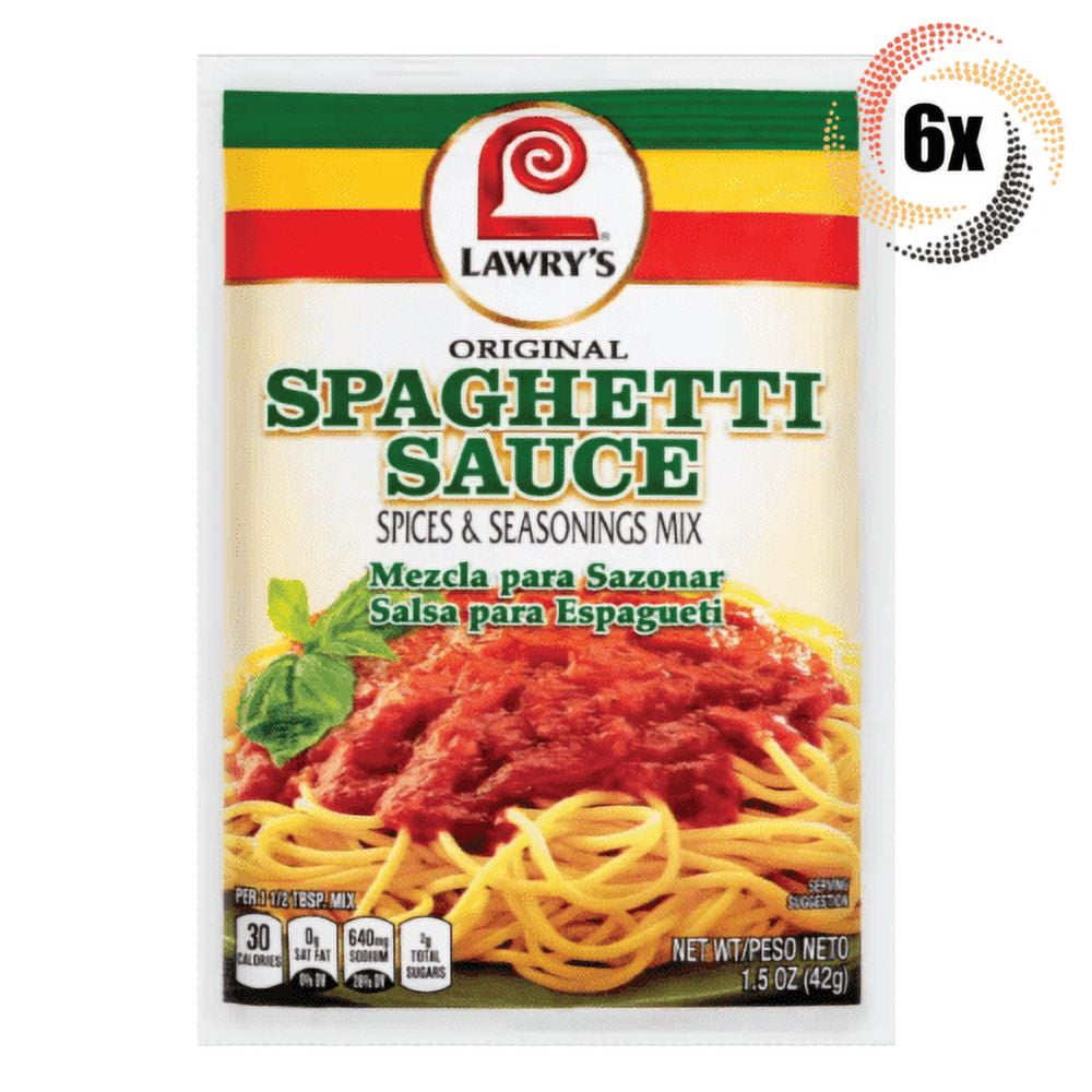 6x Packets Lawry's Spaghetti Sauce Spices & Seasoning Mix | No MSG | 1 ...
