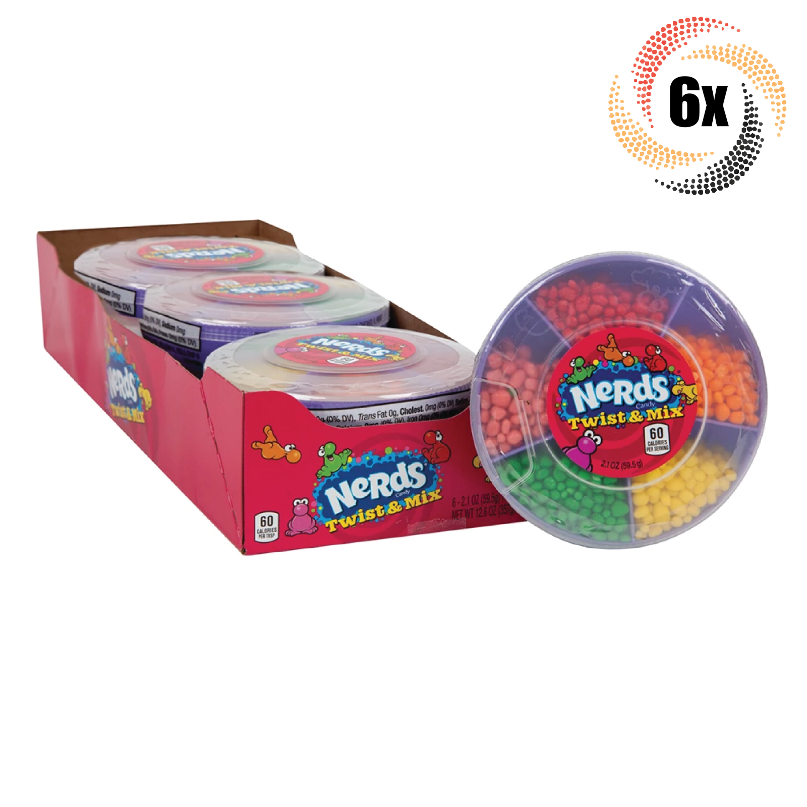 6x Packs Nerds Twist & Mix Assorted Flavor Candy | 2.1oz | Fast ...