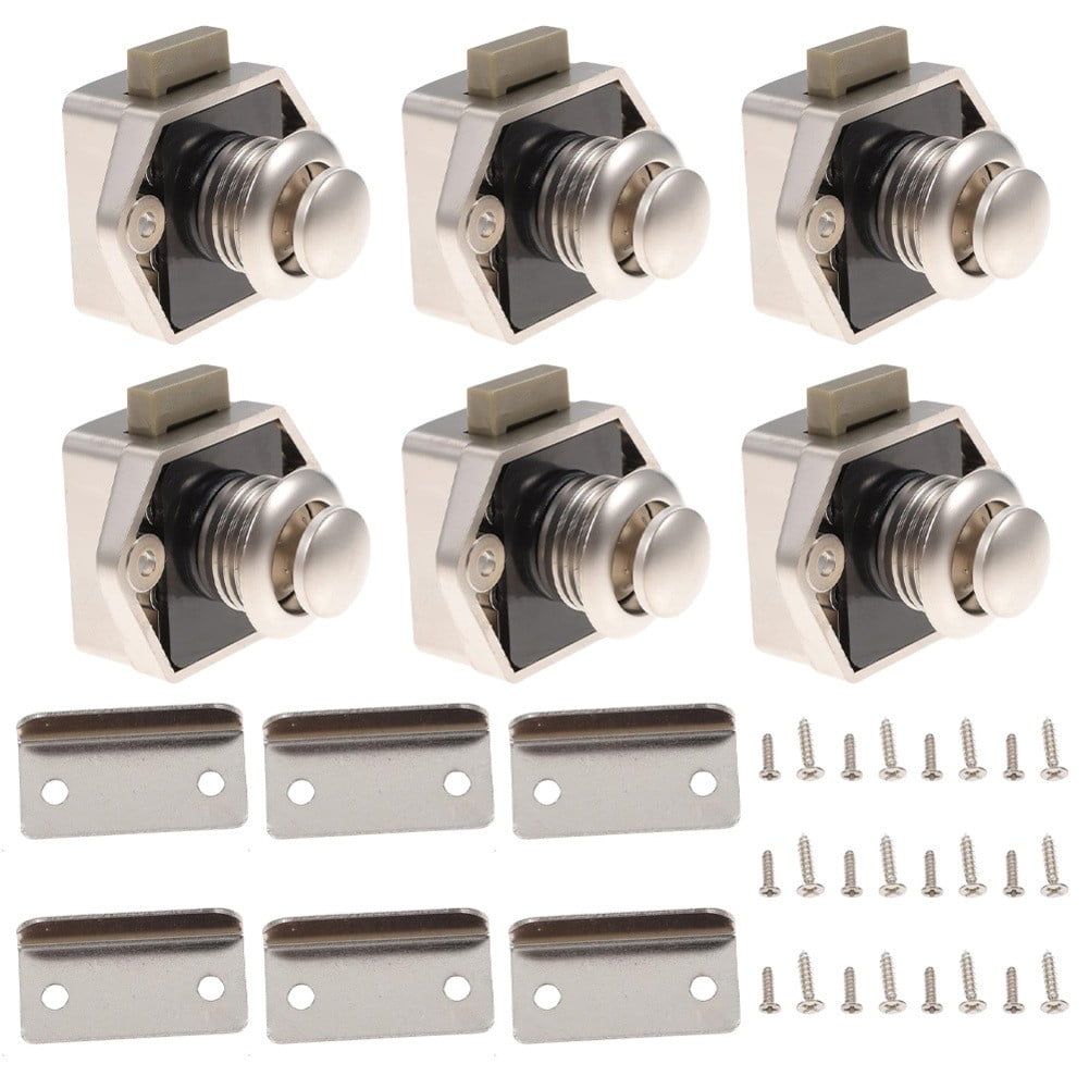 6X Push Button Latch Locks Keyless Door Lock Knob For Cabinet Drawer ...