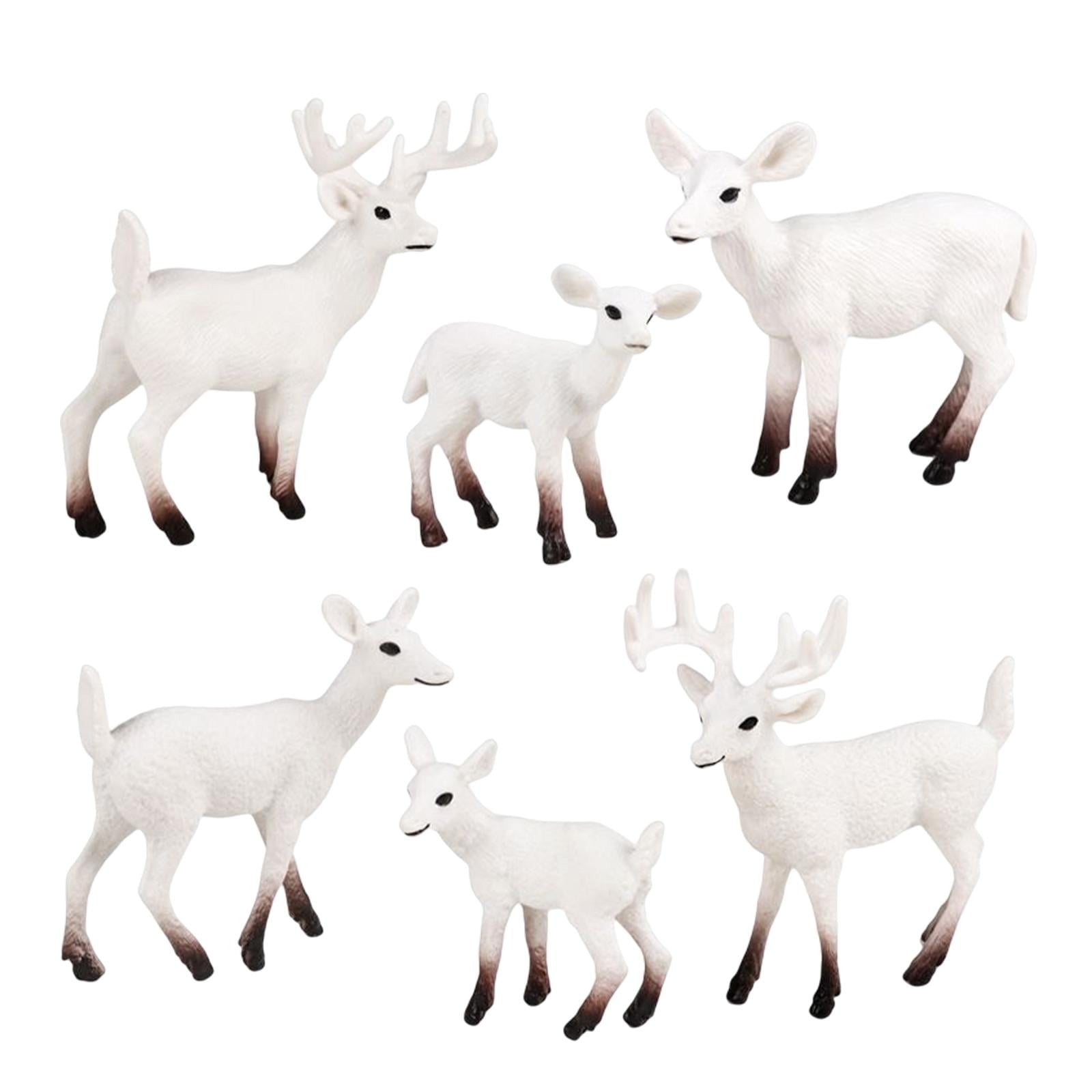 6x Realistic Forest Animal Deer Figures Creatures Figurines Educational ...