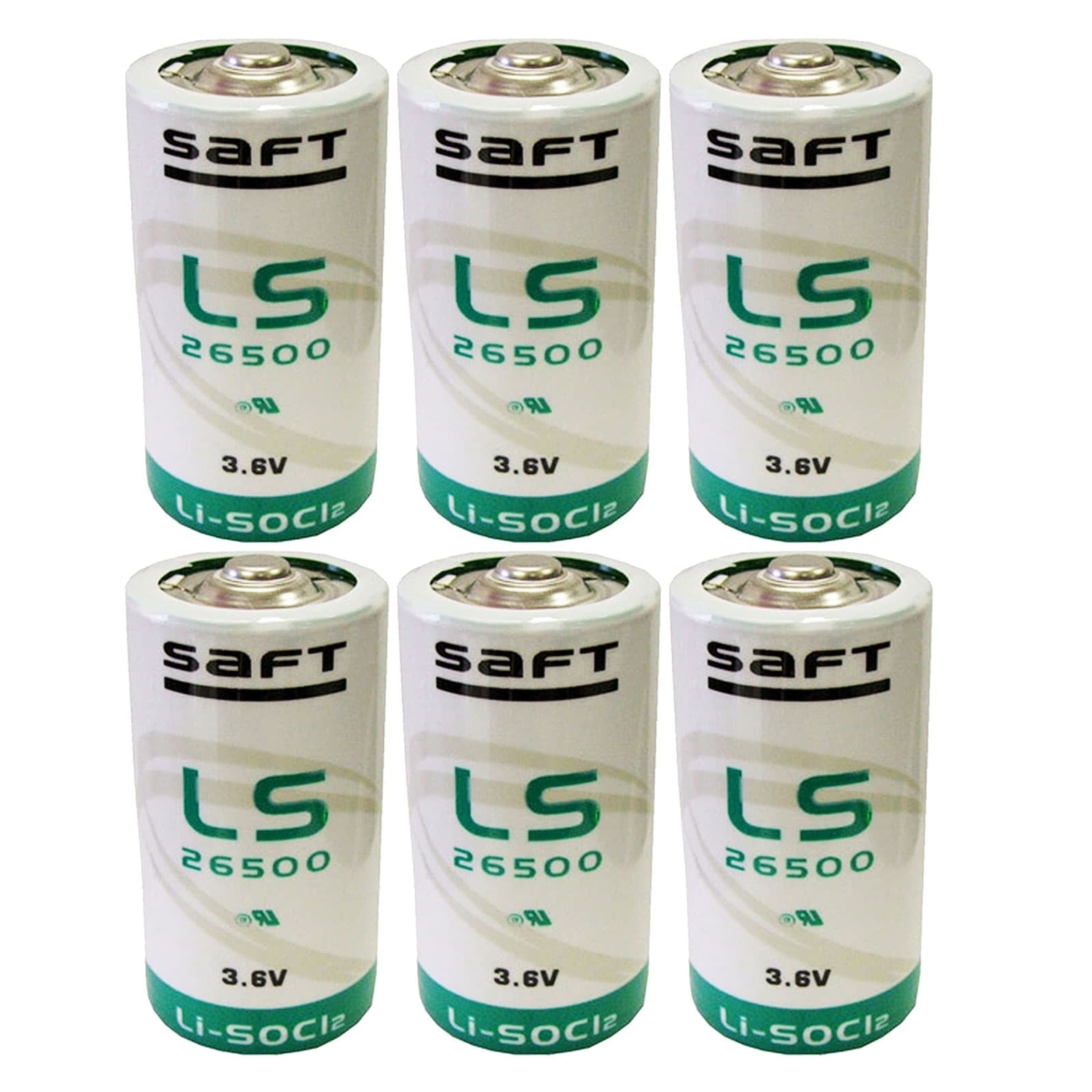 6x SAFT LS26500 C Size 3.6V Lithium Thionyl Chloride Battery - Walmart.com