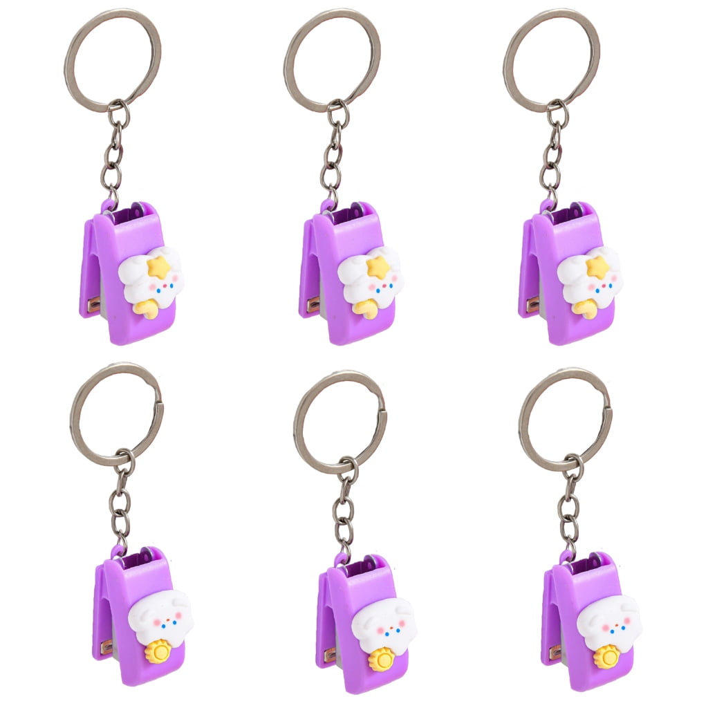 6x/Set Practical Stapler CartoonAn1ma1Stapler Keychains School Office ...