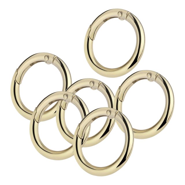 6x Spring Rings Carabiner Clip Metal Split Rings Clamp Clasp Push Snap ...