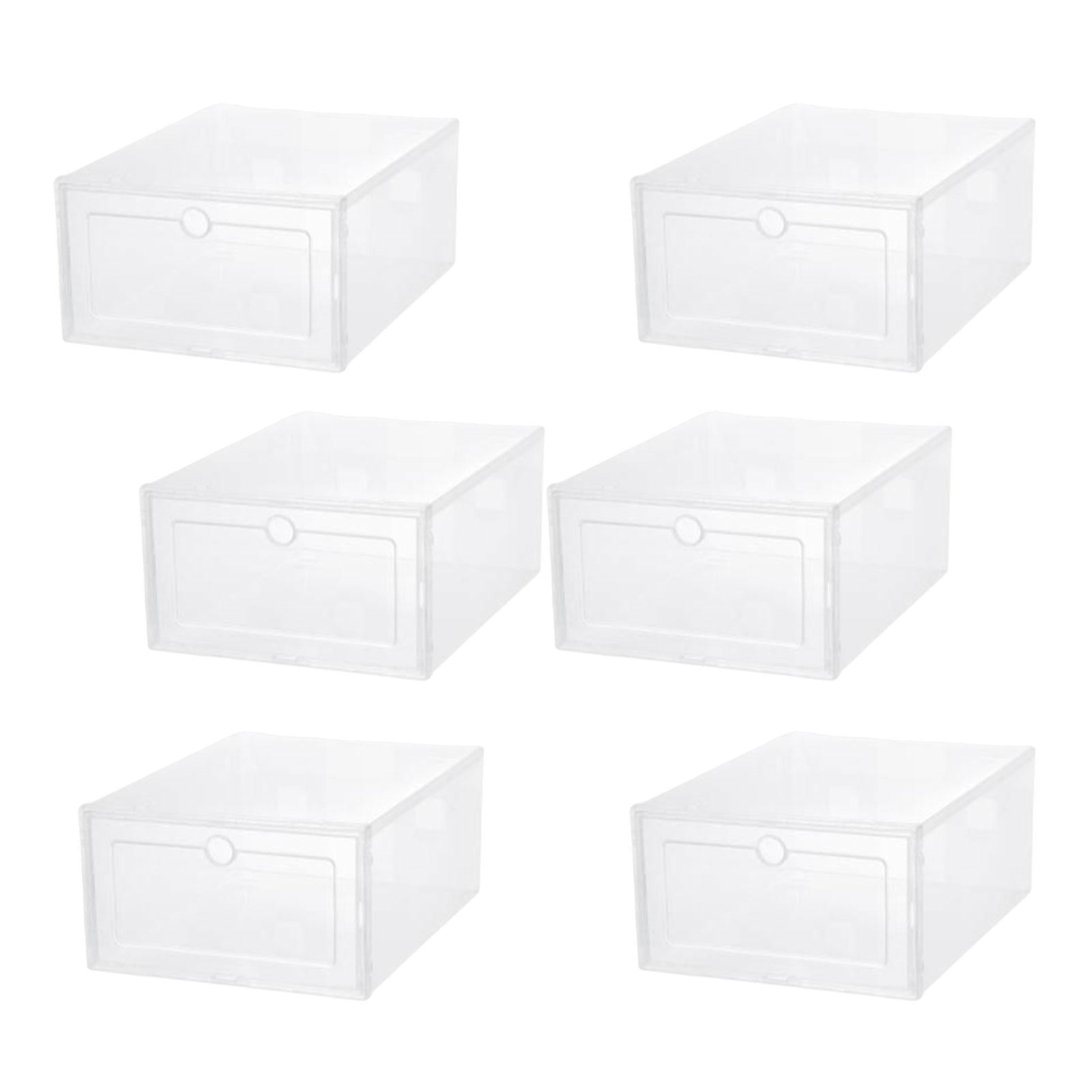 6x Transparent Shoe Storage Box, Shoes Case, Dustproof, Stackable Clear ...