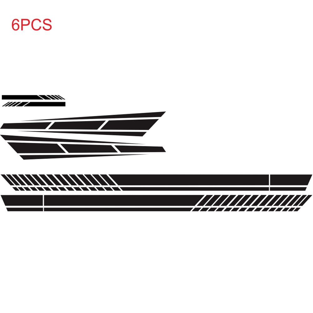 6x Universal Long Stripe Graphics Car Side Body Hood Mirror Vinyl Decal ...
