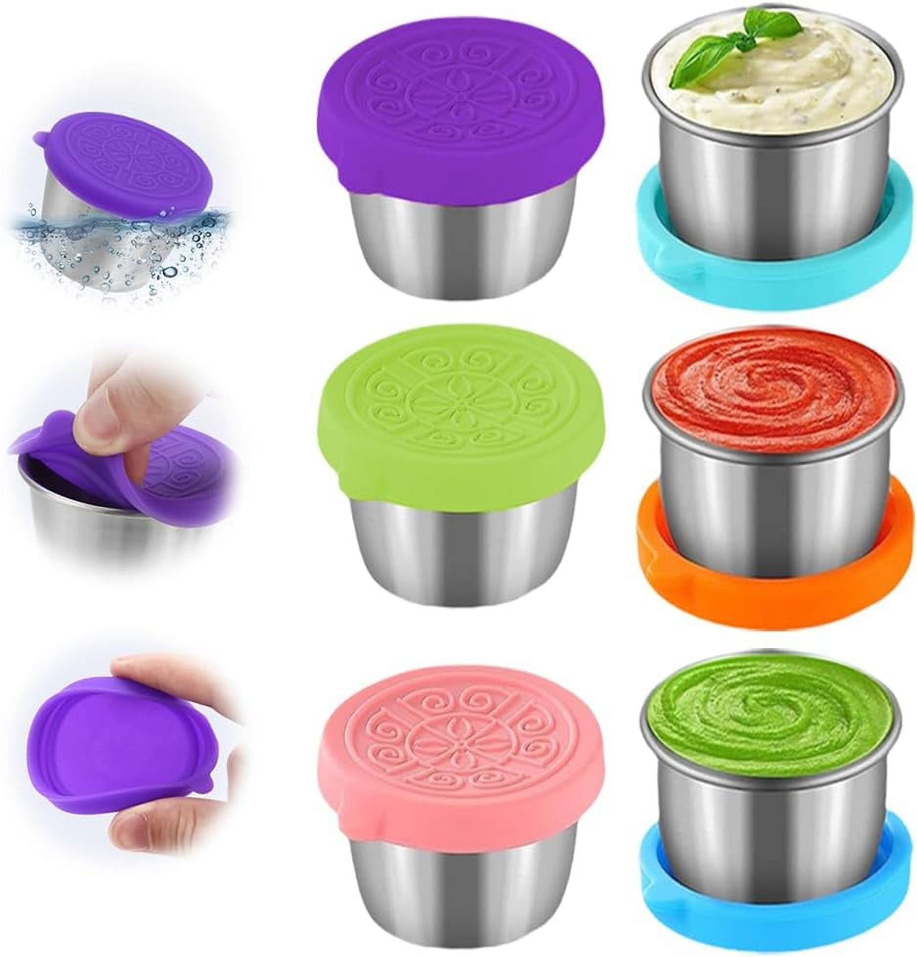 6x1.6/2.4 Oz Condiment Containers with Lids,Salad Dressing Container To ...