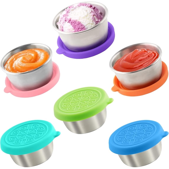 6x1.6 Oz Salad Dressing Containers with Lids, Small Leakproof Reusable ...