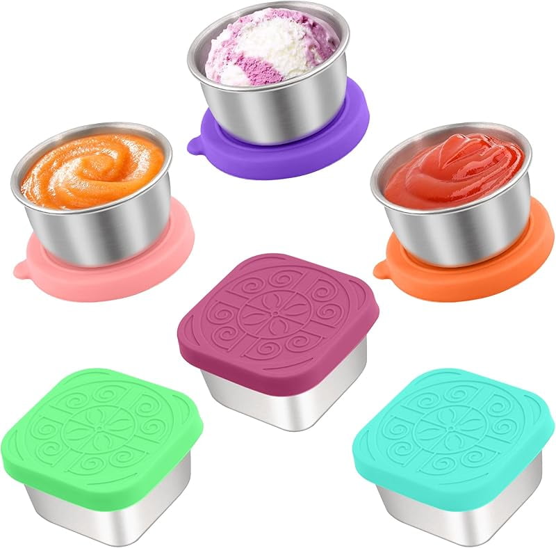 6x1.6 Oz Salad Dressing Containers With Lids, Small Leakproof Reusable ...