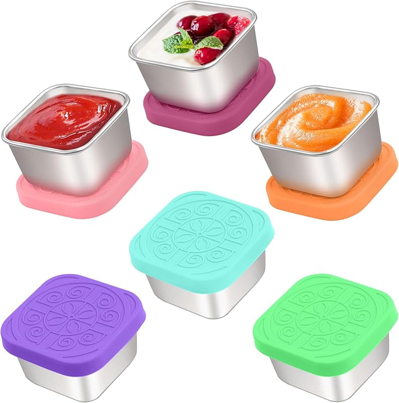 6x1.6 Oz Salad Dressing Containers With Lids, Small Leakproof Reusable ...