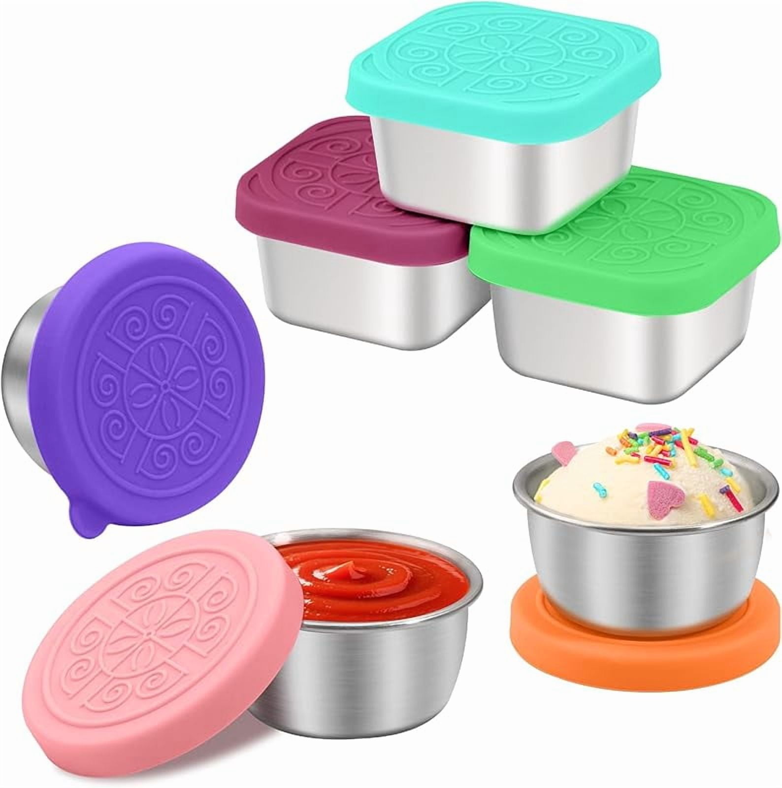6x1.6 oz Salad Dressing Container to Go, Leakproof Reusable Stainless ...