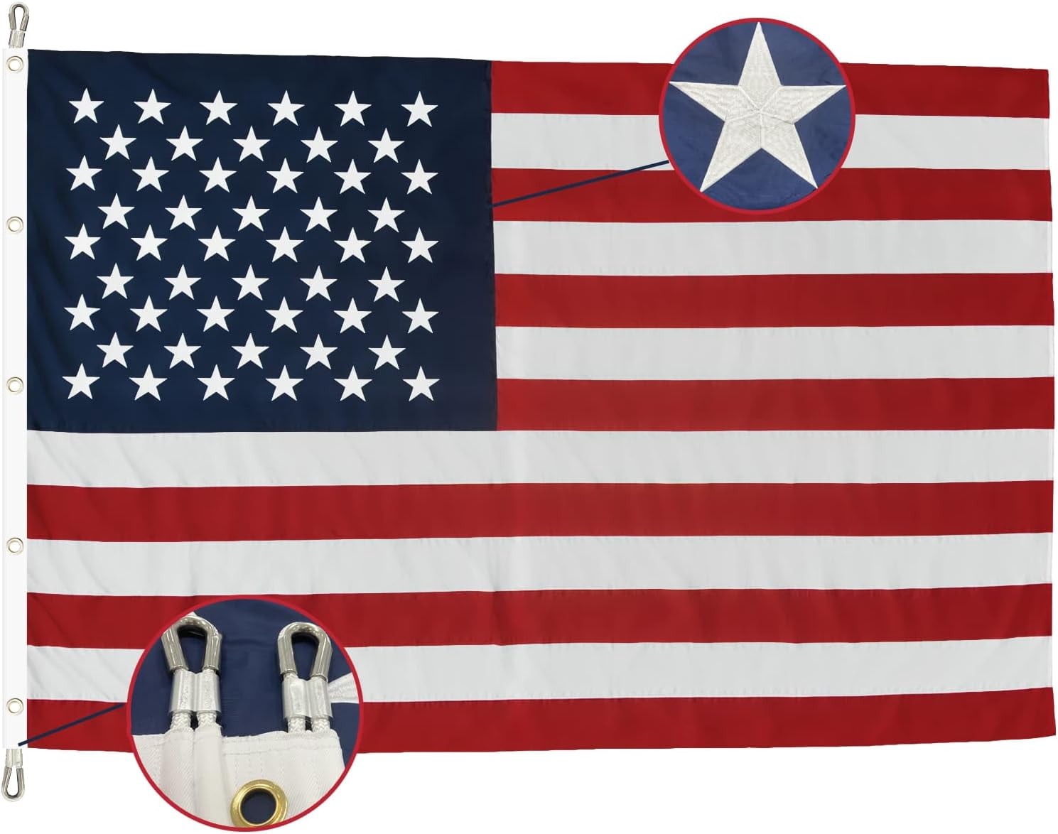 6x10 American Flag Large American Flag Heavy Duty Embroidered Stars ...