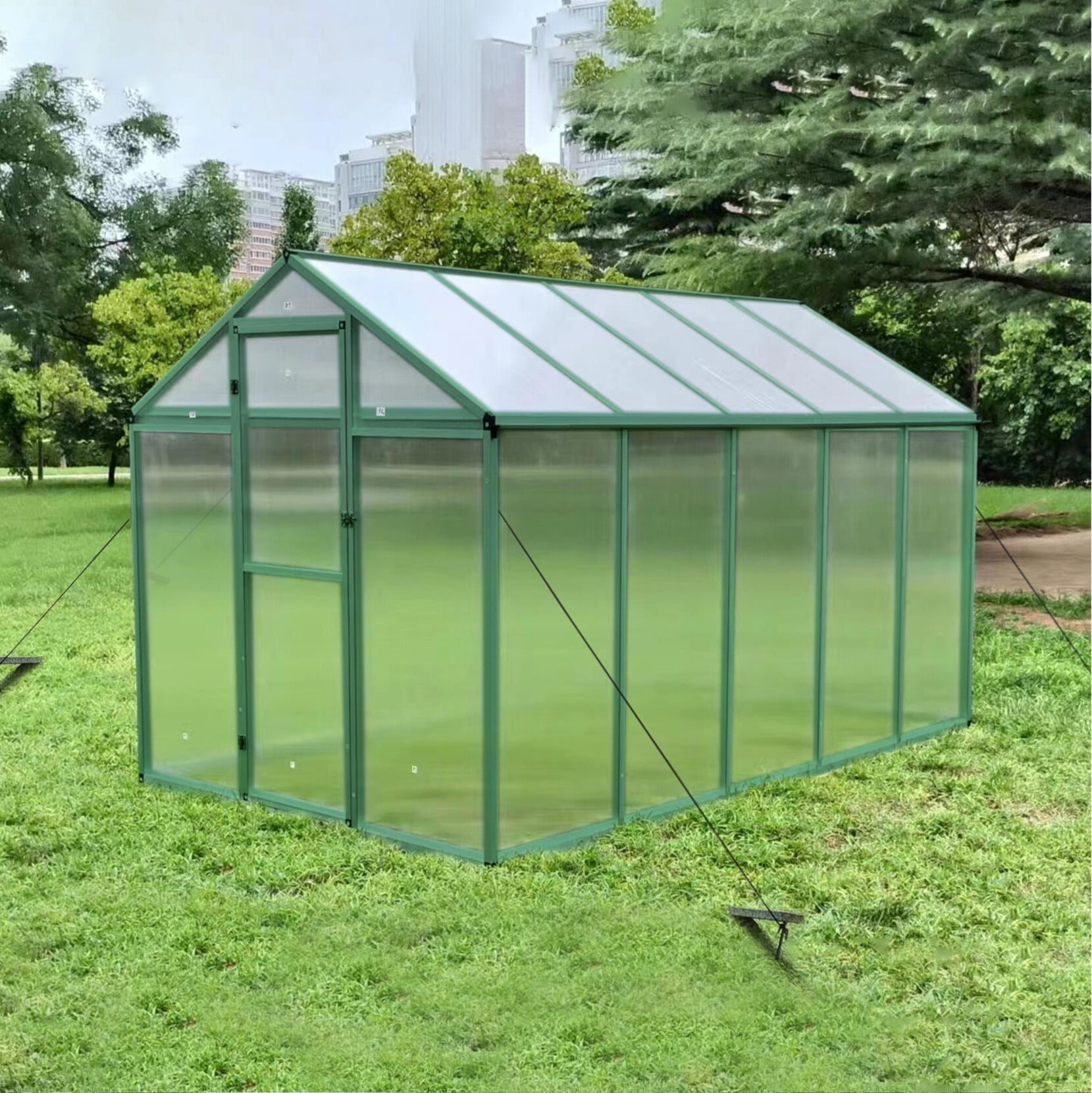 6x10 FT Greenhouse for Outdoors with Quick Setup Structure and Roof ...