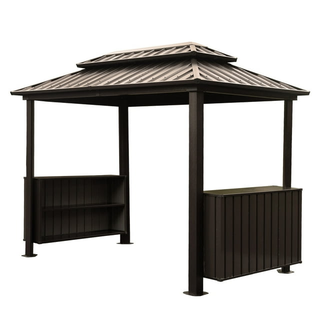 6x10 FT Shade Grill Gazebo, Outdoor BBQ Gazebo with Double Galvanized ...