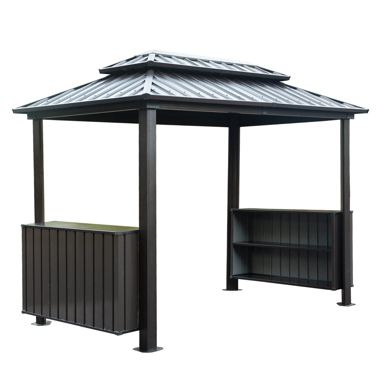 6x10 FT Shade Grill Gazebo, Outdoor BBQ Gazebo with Double Galvanized ...