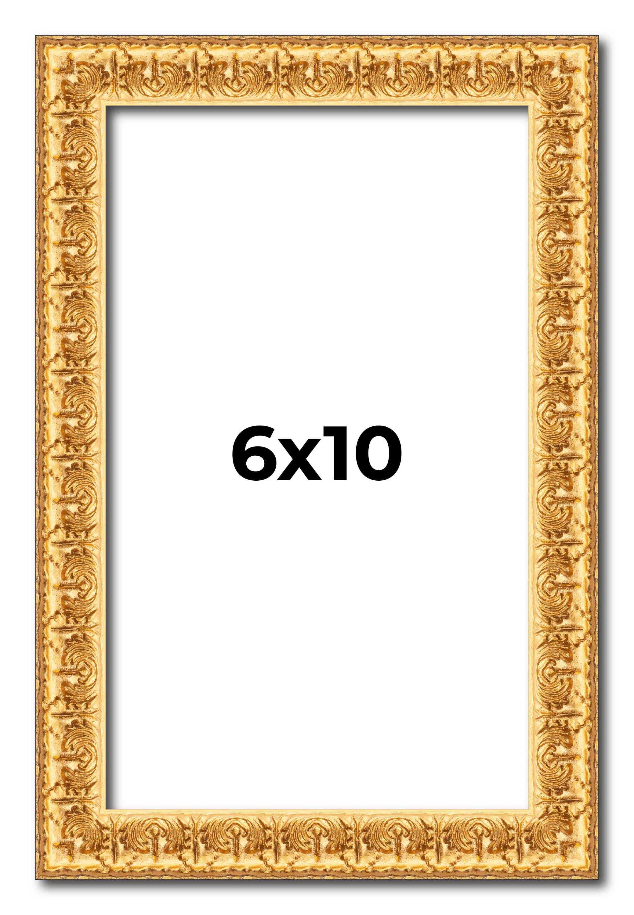 6x10 Frame Gold Real Wood Picture Frame Width 1 inches | Interior Frame ...
