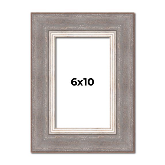 6x10 Frame Grey Real Wood Picture Frame Width 2.75 Inches | Interior ...