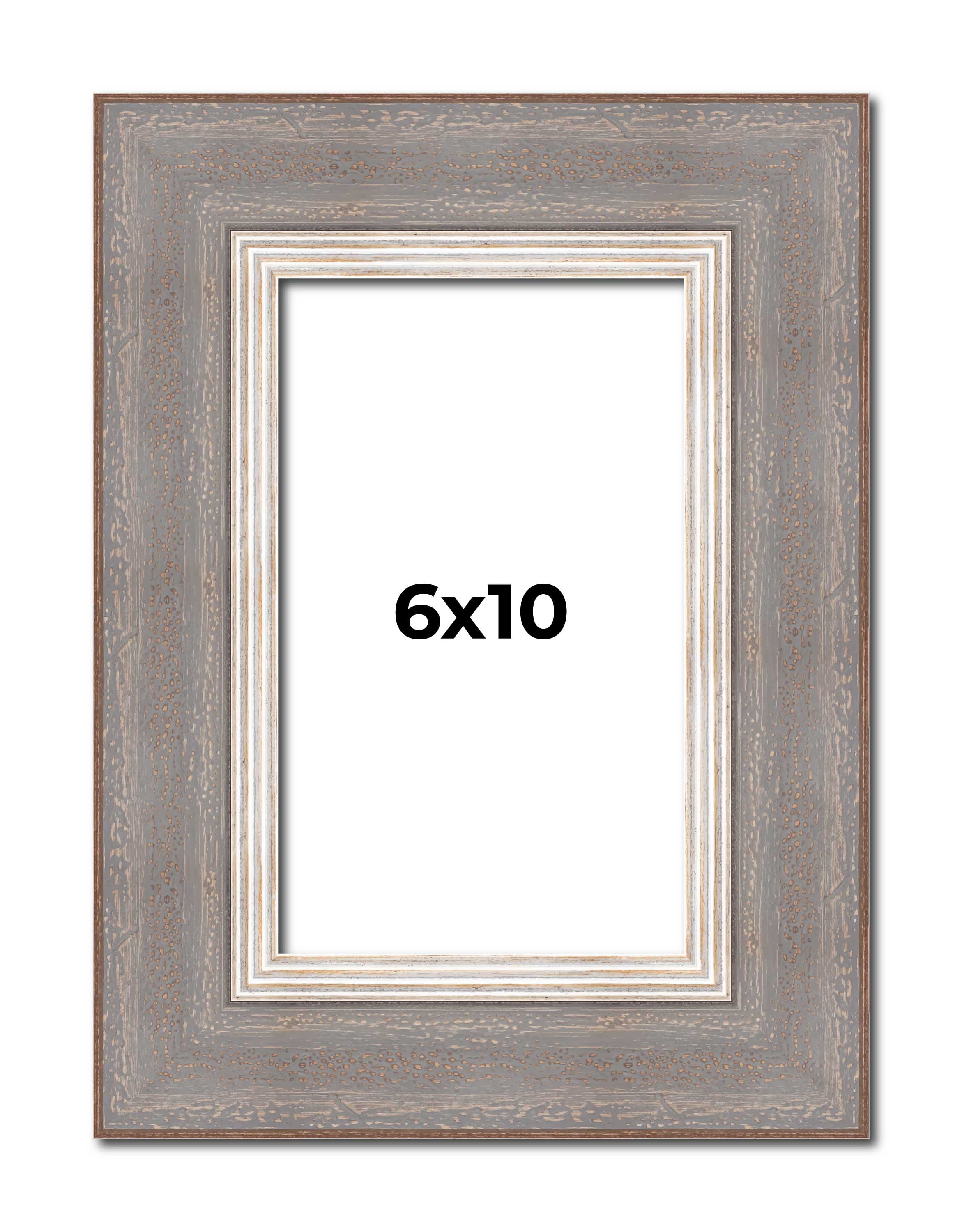 6x10 Frame Grey Real Wood Picture Frame Width 2.75 Inches | Interior ...