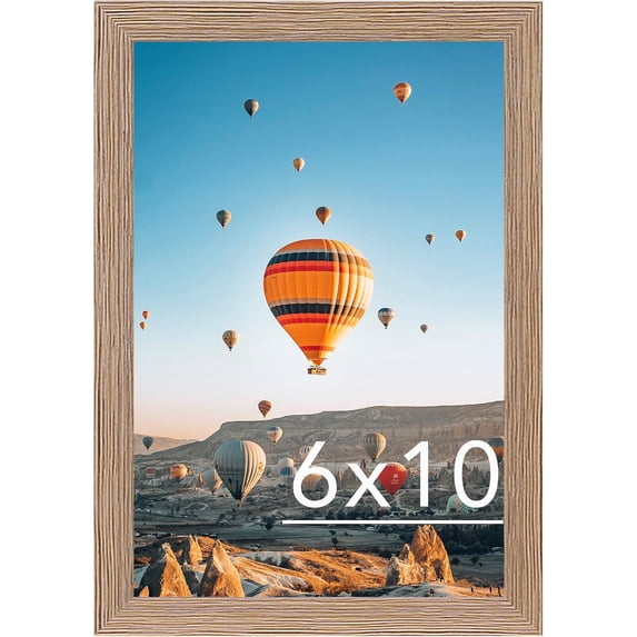 6x10 Picture Frame Rustic Brown for Wall Hanging or Tabletop, Wall ...