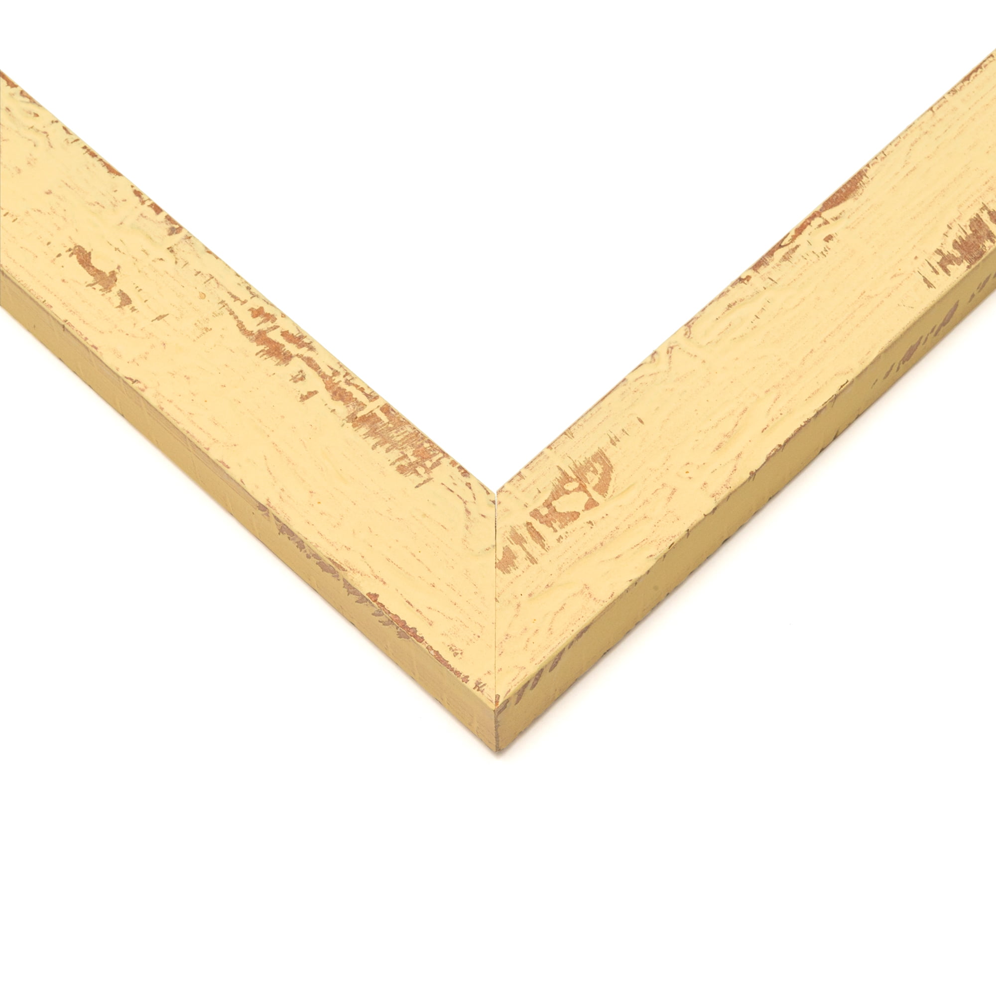 6x10 Shabby Chic Yellow Picture Frame - UV Acrylic, Foam Board Backing ...