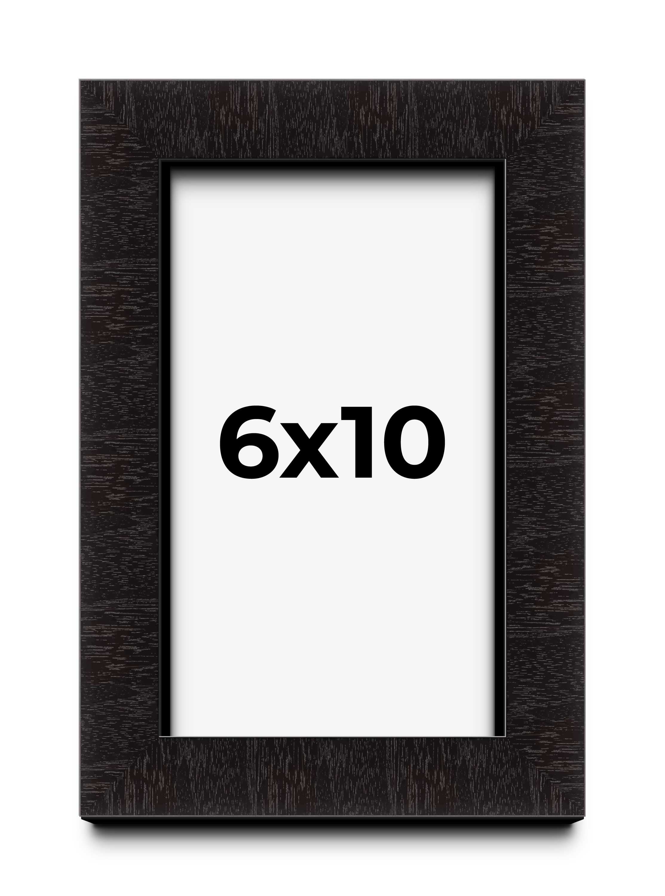 6x10 Shadow Box Black Solid Wood Display Picture Frame | 1 Inch Rabbet ...