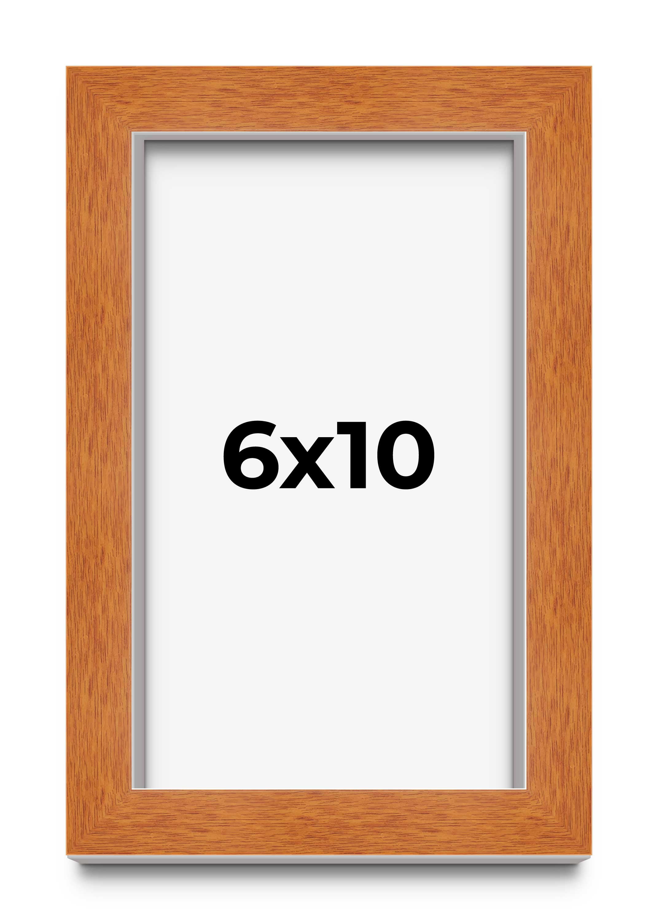 6x10 Shadow Box Frame Brown | 0.875 Inches Deep Real Wood Contemporary ...