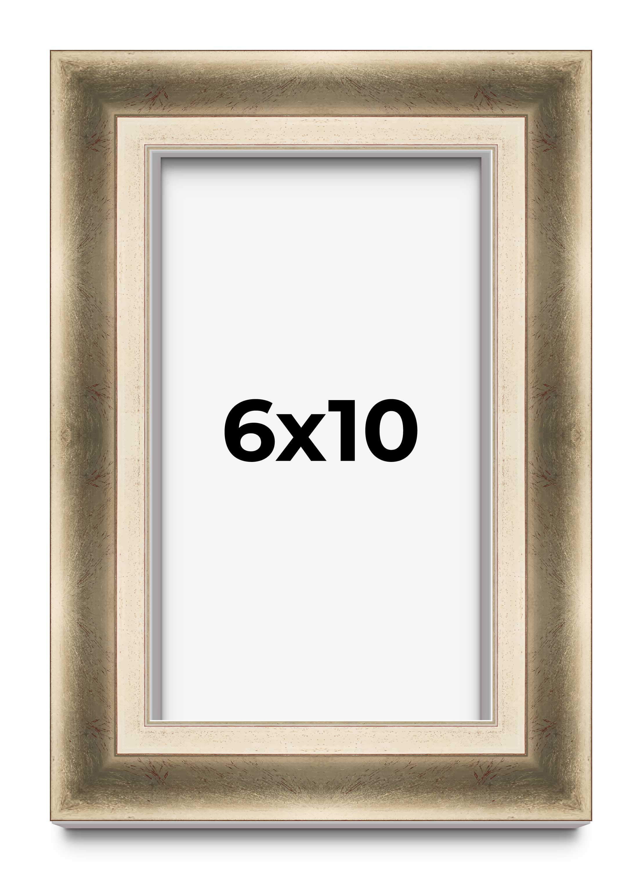 6x10 Shadow Box Frame Silver | 1.75 inches Deep Real Wood Traditional ...