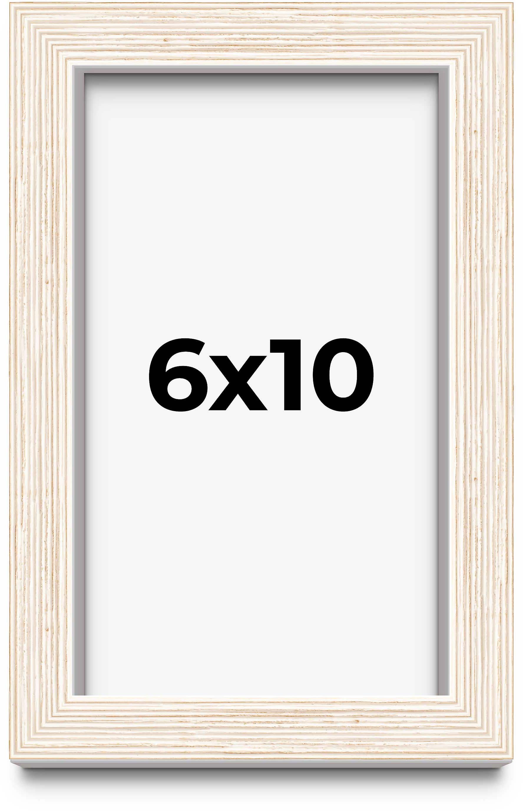 6x10 Shadow Box Frame White | 1.125 Inches Deep Real Wood Rustic ...