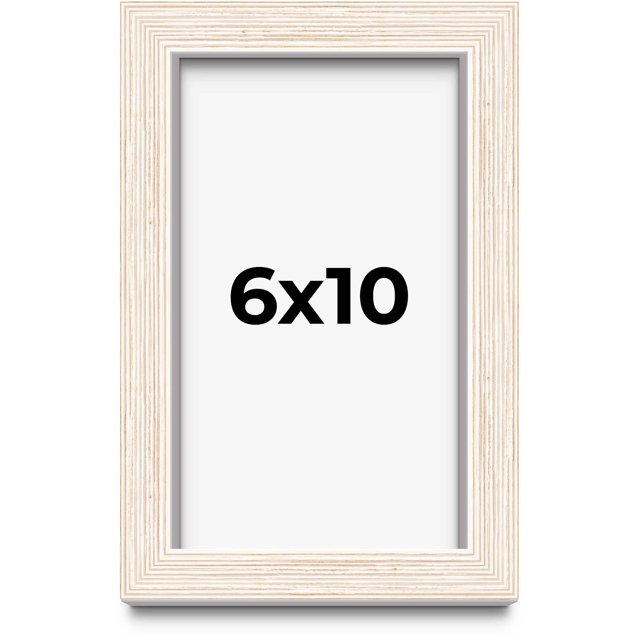 6x10 Shadow Box Frame White | 1.125 Inches Deep Real Wood Rustic ...