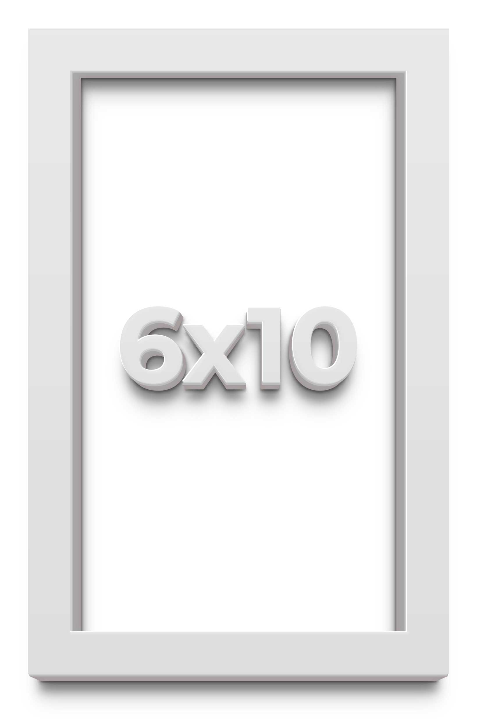 6x10 Shadow Box Frame White | 2 Inches Deep Real Wood Contemporary ...