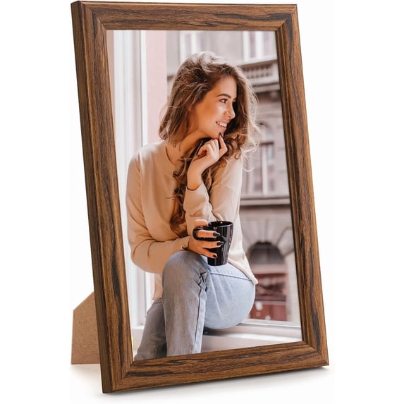6x10 Wood Frame Brown, Natural Wooden 10x6in Picture Frames, Modern ...