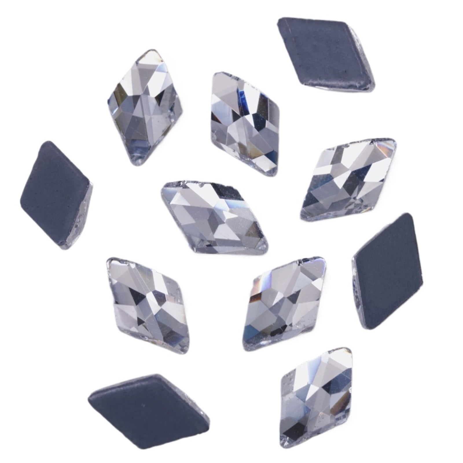 6x10mm Rhombus Crystal Clear Flat Back Hotfix Rhinestones Iron On Flat ...