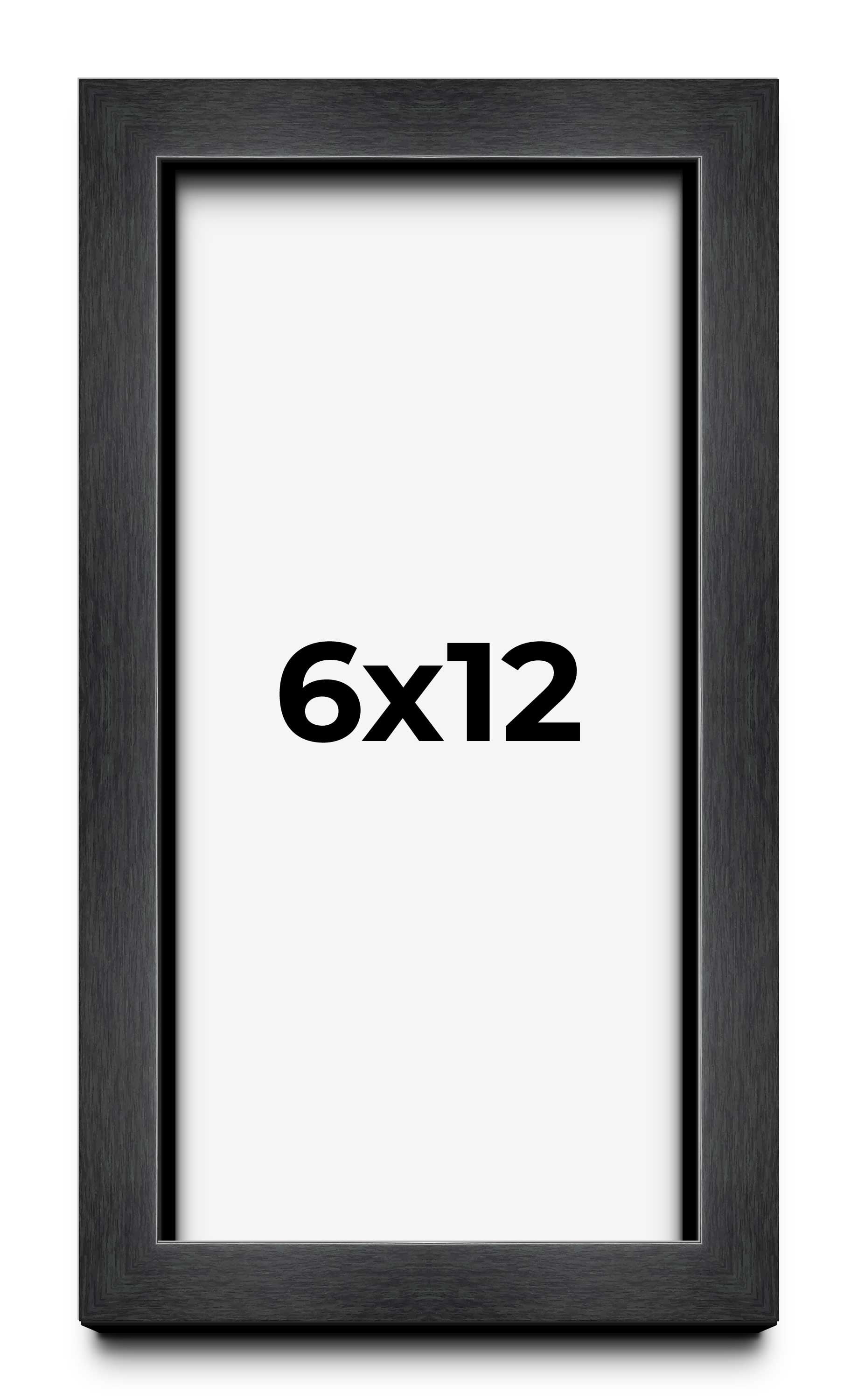 6x12 - 6 x 12 Charcoal Flat Solid Wood Frame with UV Framer's Acrylic ...